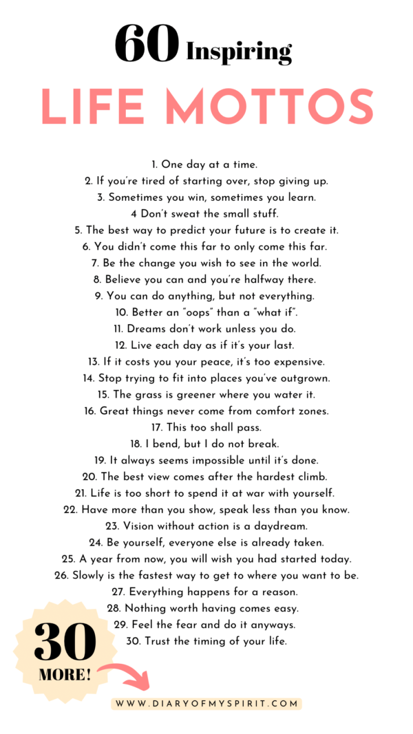 60 Powerful and Inspiring Life Mottos to Live by